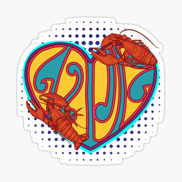 "Lobster Love Shellfish Sea Creature Crab" Sticker by mooon85 | Redbubble