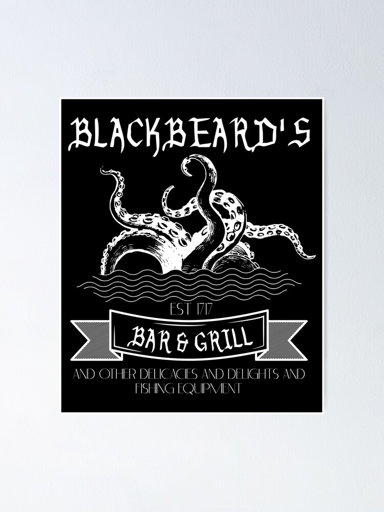 "Blackbeard's Bar and Grill " Poster for Sale by Pam2Thebone | Redbubble