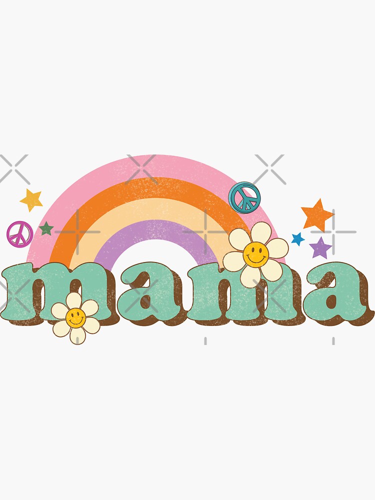 "Rainbow Hippie Mama" Sticker by desireedickens | Redbubble