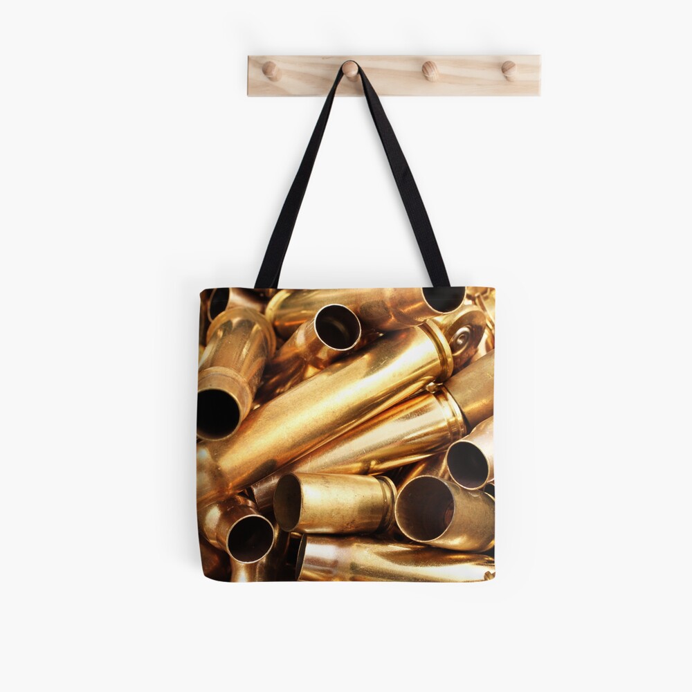 "Empty, used, assorted, spent brass bullet casings" Tote Bag for Sale ...