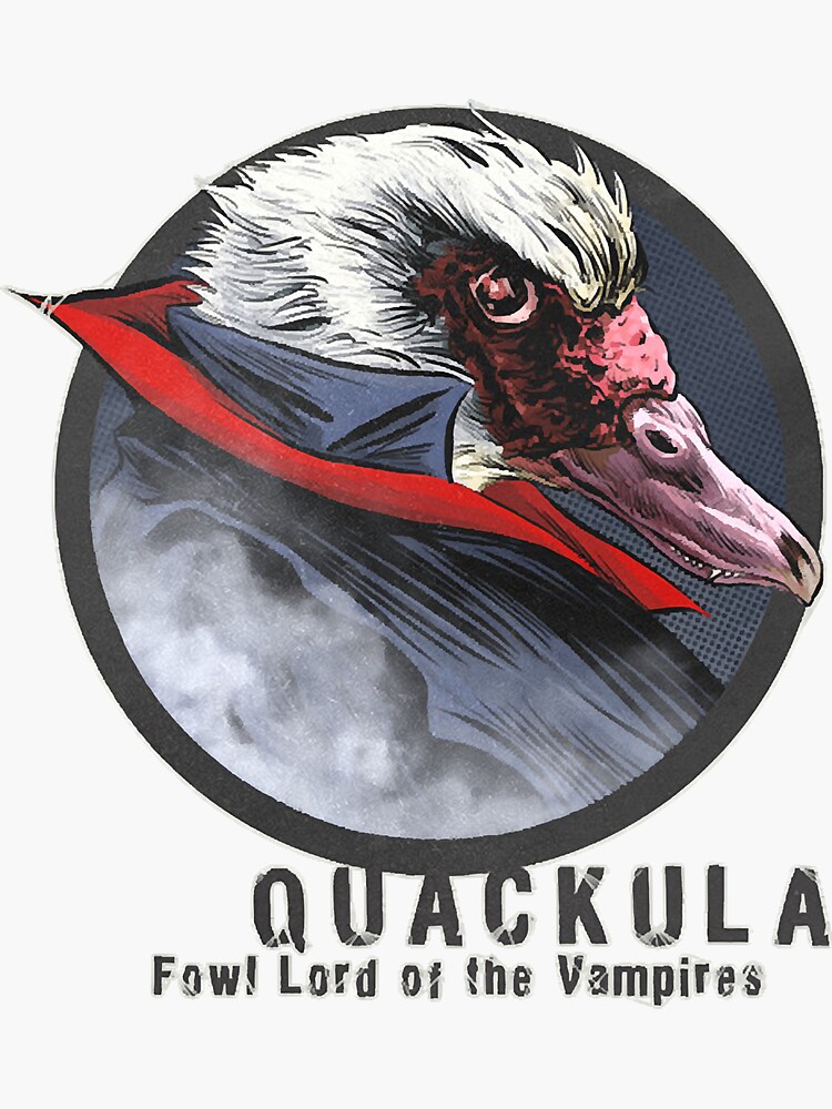 "Quackula, Duck Lord of the Vampires " Sticker by Cynthia3979811 ...