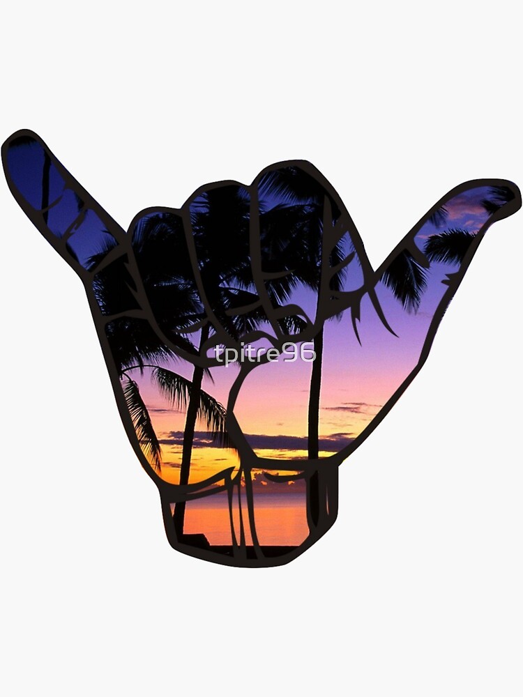 "Shaka Palm Trees" Sticker for Sale by tpitre96 | Redbubble