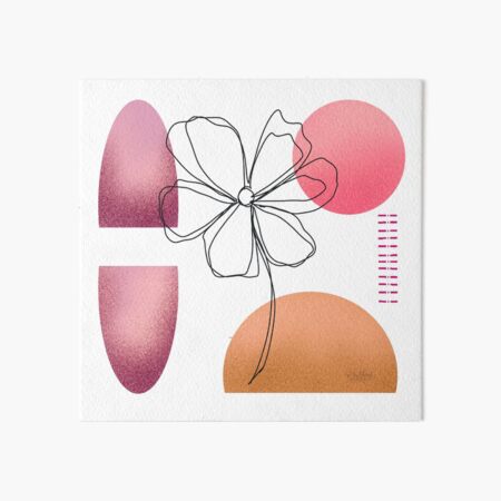 "Red flower line art line art" Art Board Print by MoTekent | Redbubble