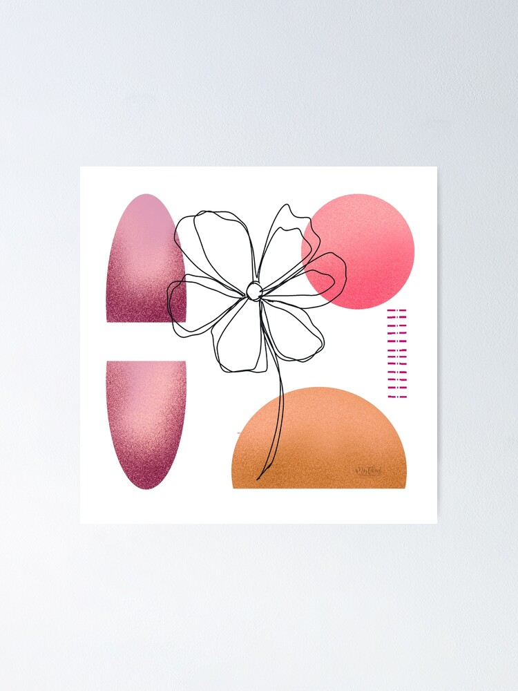 "Red flower line art line art" Poster for Sale by MoTekent | Redbubble