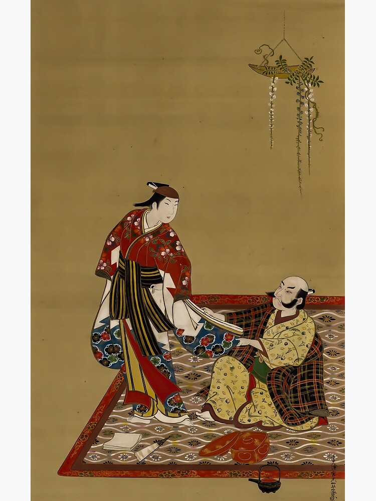 "Alte Samurai-Malerei Samurai und Wakashu digital remastered" Fotodruck ...