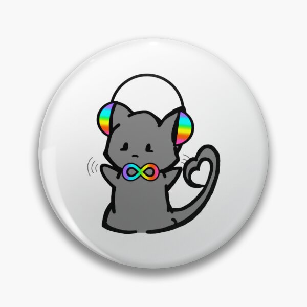 "Autisticat " Pin for Sale by RogersJames07 | Redbubble