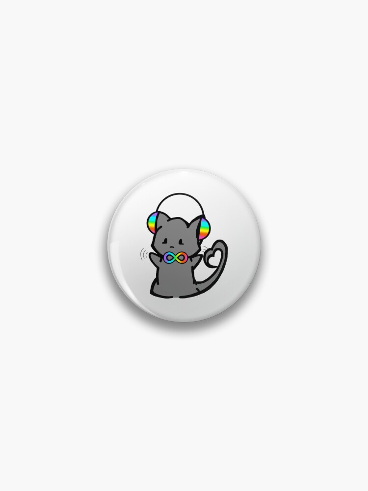 "Autisticat " Pin for Sale by RogersJames07 | Redbubble