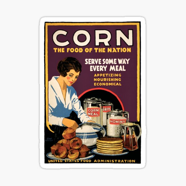 "CORN: The food of the Nation ad" Sticker for Sale by Djidiouf-PD ...