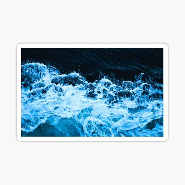 " Dark Blue Stormy Ocean waves With White Pattern" Sticker for Sale by ...