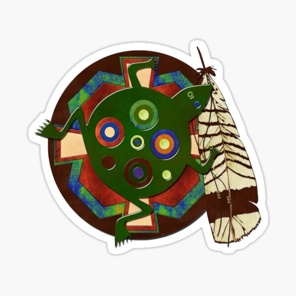 "Native American Folk Art Frog" Sticker for Sale by bohemianbound ...