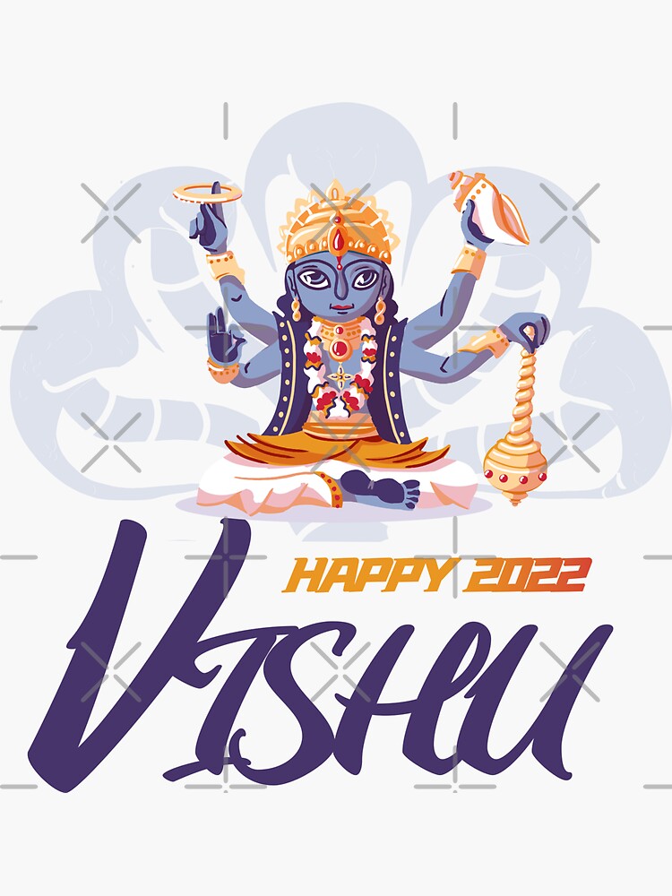 "Vishu happy vishu 2022" Sticker by mrshang003 | Redbubble