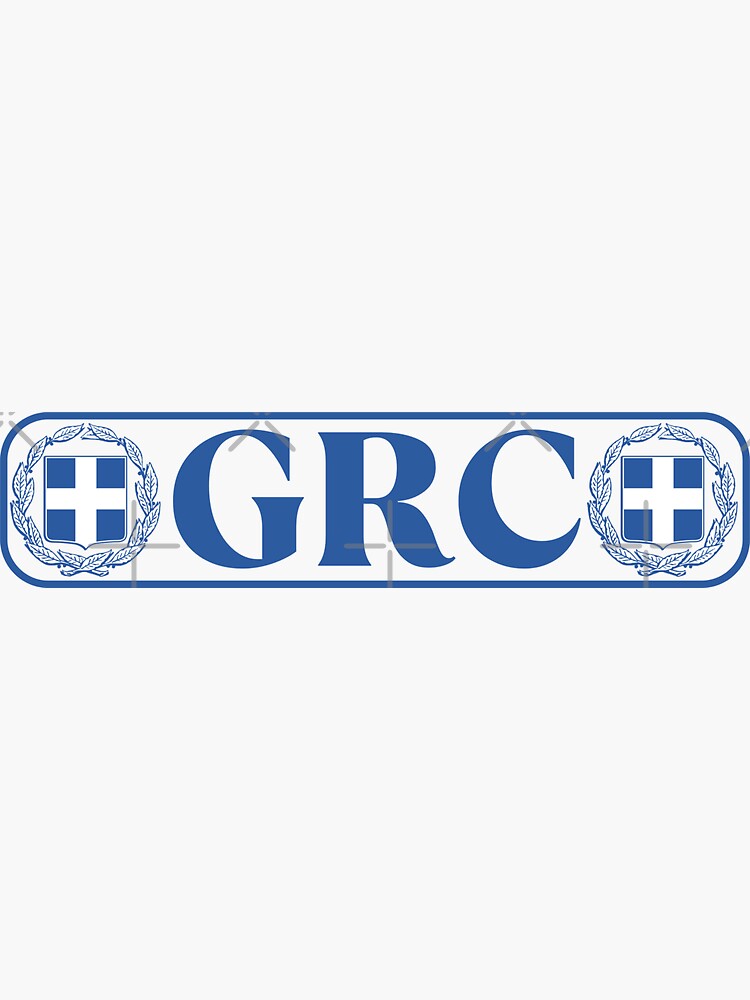 "GRC 3 Letter Code Greece" Sticker by FedSherDesign | Redbubble