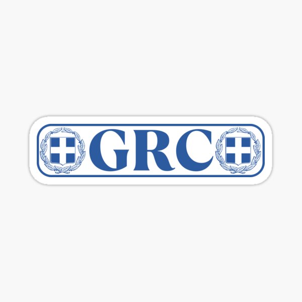 "GRC 3 Letter Code Greece" Sticker by FedSherDesign | Redbubble