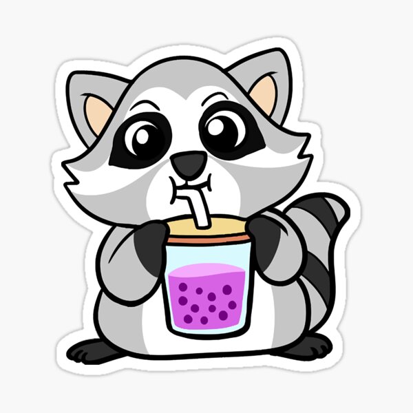 "Boba Racoon " Sticker for Sale by CarolHa2831030 | Redbubble