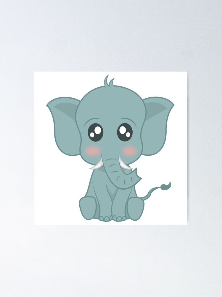 "Elephant Chibi" Poster for Sale by itsursa | Redbubble
