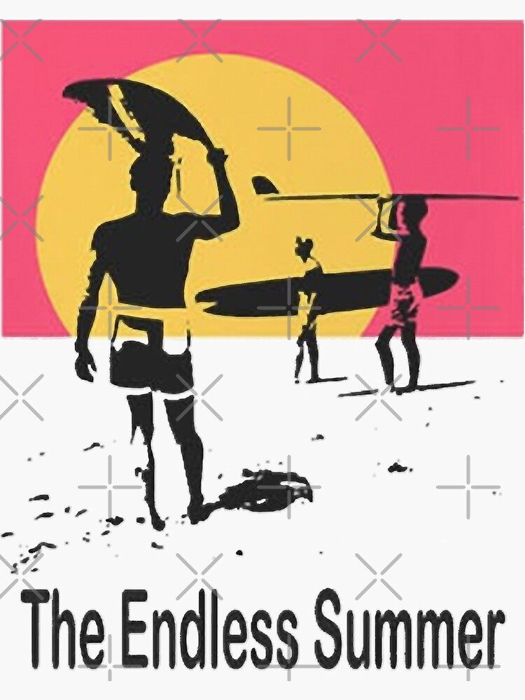 "The Endless Summer Surf Poster Retro" Sticker by MatthewEunice2 ...