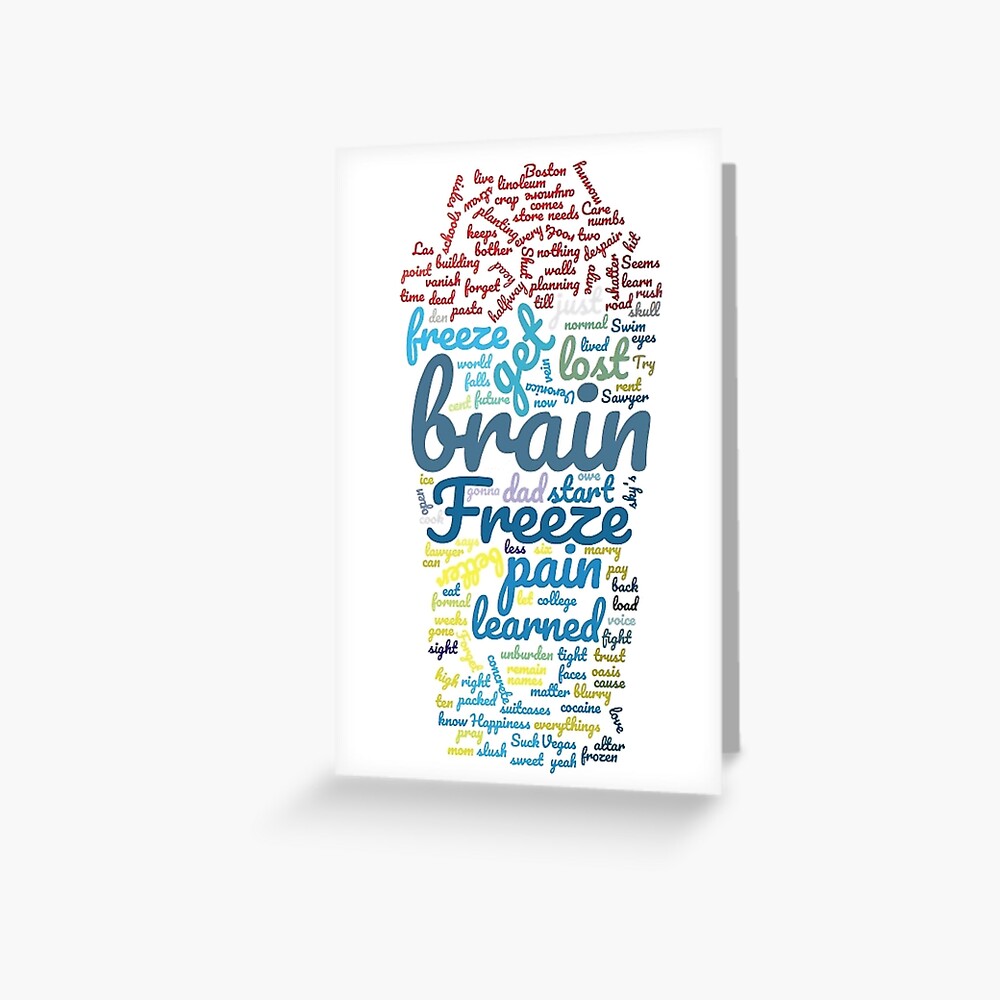 ""Freeze Your Brain" Word Cloud" Greeting Card by QuillWorks | Redbubble