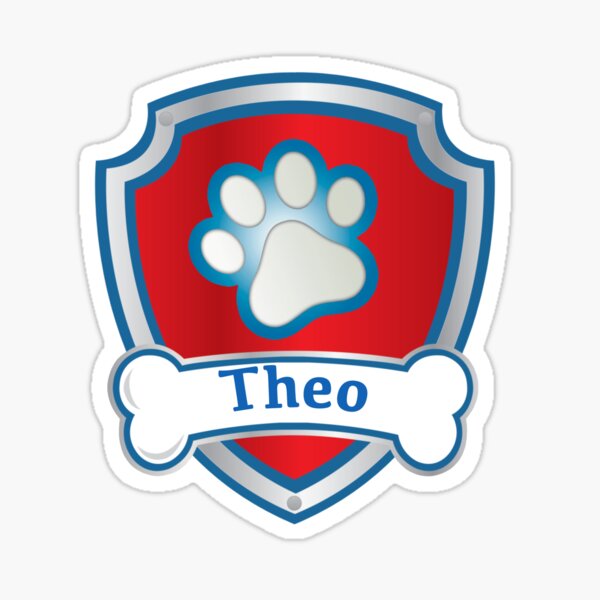 "Theo Name Paw Patroller " Sticker by RMSartZ | Redbubble