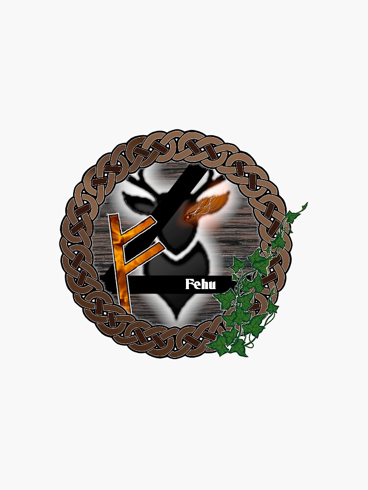 "Rune Emblem: Fehu" Sticker by StetShop | Redbubble