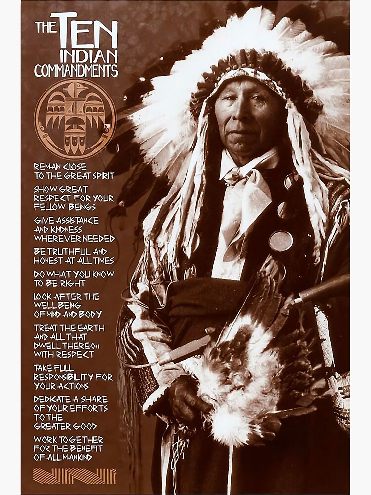 10 Indian Commandments Native American Premium Matte Vertical Poster ...