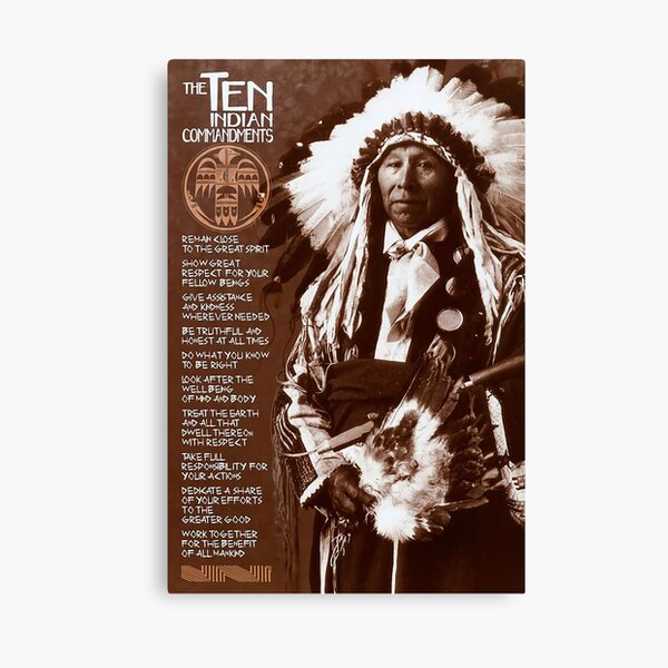"10 Indian Commandments Native American" Canvas Print for Sale by ...