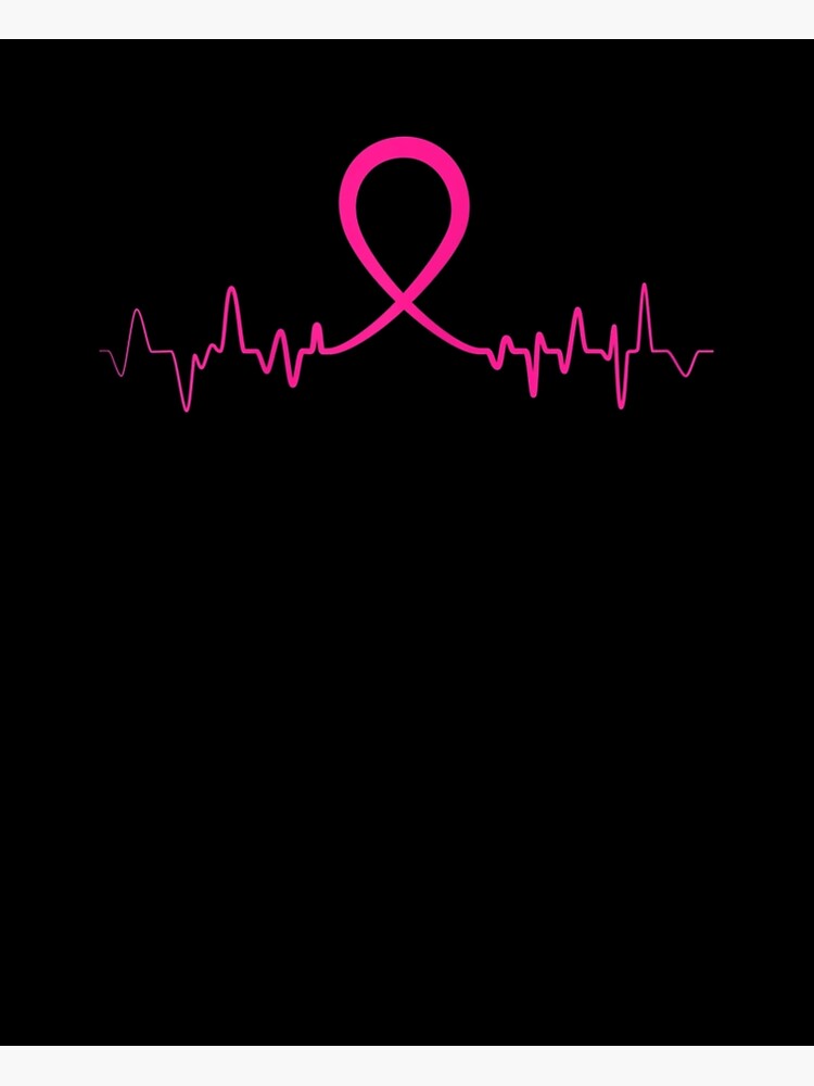 "Womens Pink Ribbon Breast Cancer Awareness Month Heartbeat" Poster for ...