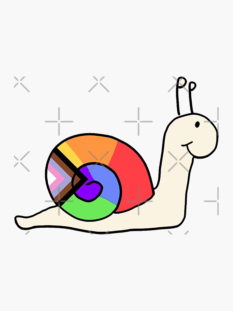 "Cute Pride Flag Snail Inclusive" Sticker by corrinecreation | Redbubble