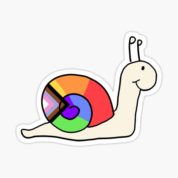 "Cute Pride Flag Snail Inclusive" Sticker by corrinecreation | Redbubble