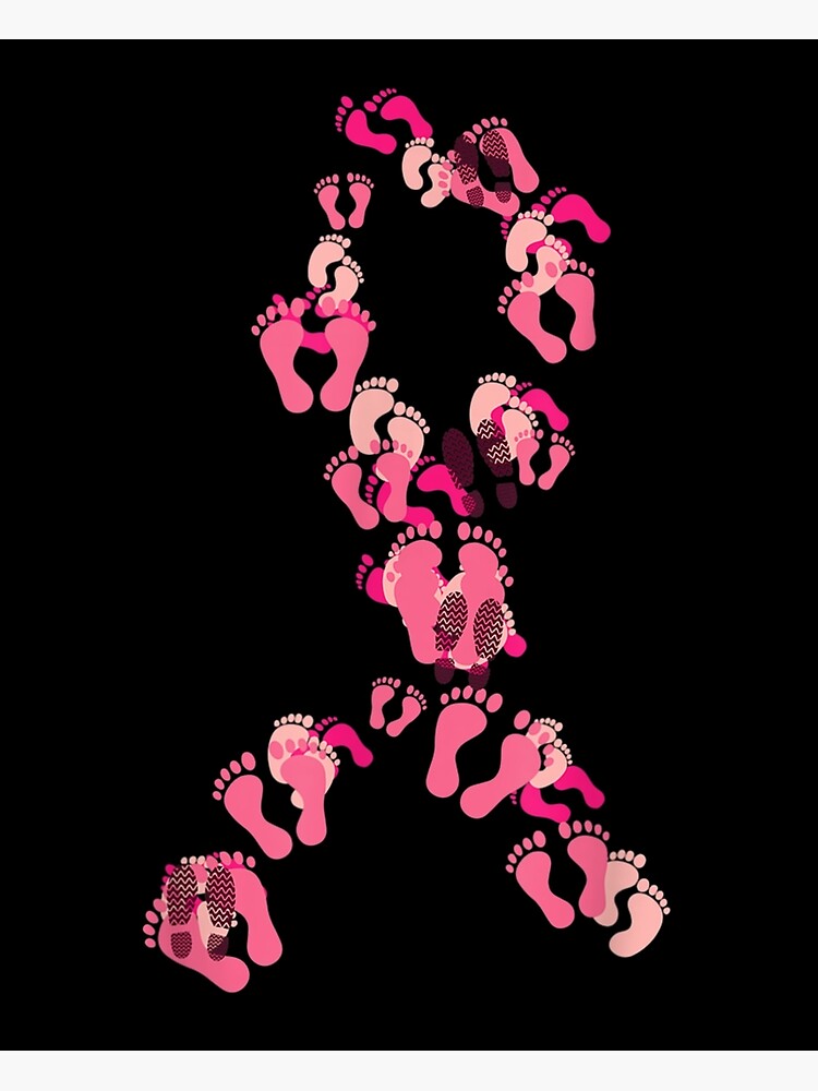 "Cute Footprints Breast Cancer Awareness Month" Poster for Sale by ...