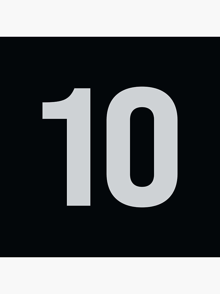 "White Number Ten on a Black Background" Sticker for Sale by MHich ...