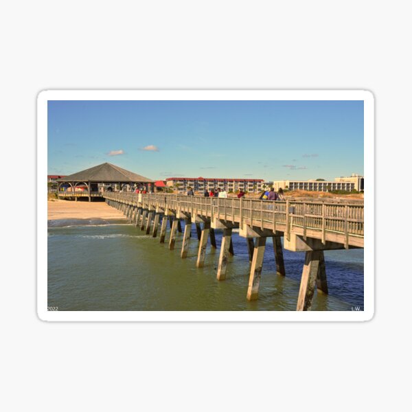 "Tybee Island Pier Georgia" Sticker by LisaWootenPhoto | Redbubble