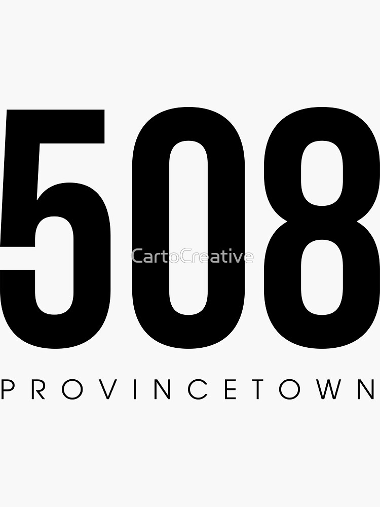 "Provincetown, MA - 508 Area Code" Sticker for Sale by CartoCreative ...