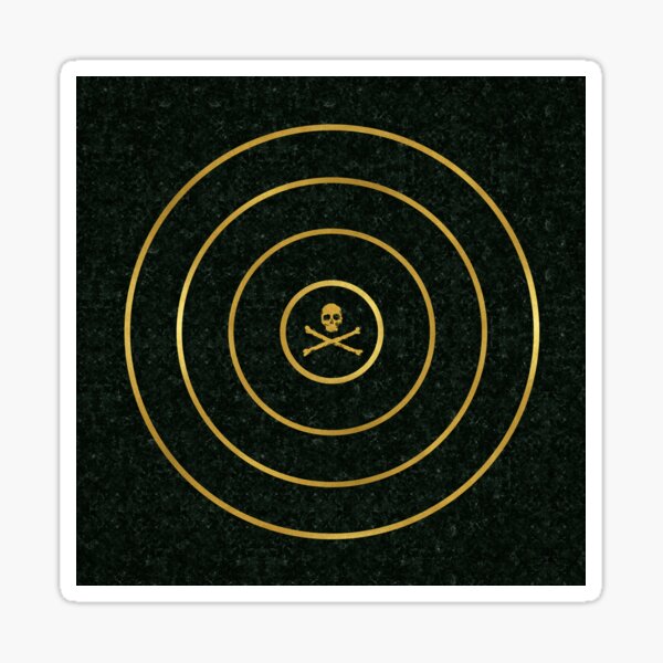 "Gold Skull Target" Sticker by FutureRevArt | Redbubble