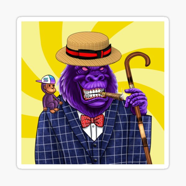"gorilla boss" Sticker by Worldinpalm | Redbubble