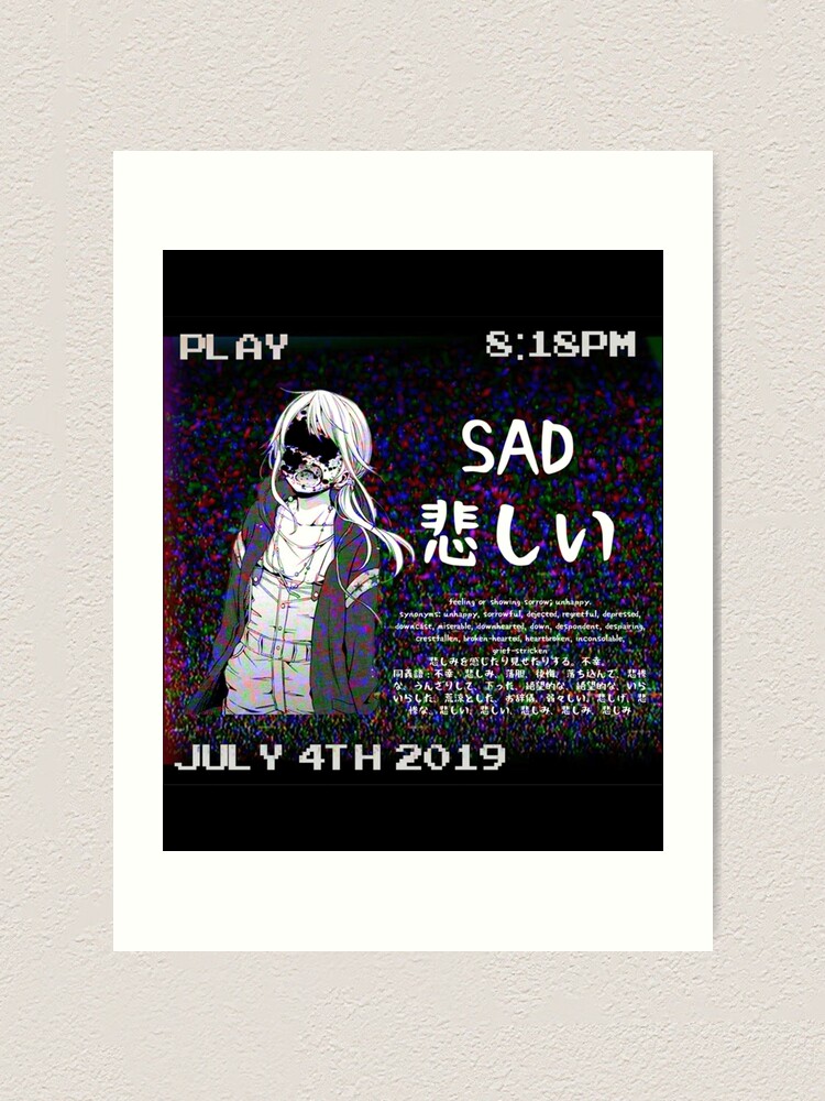 "LOFI VHS SADGIRL - SAD JAPANESE ANIME AESTHETIC Classic ." Art Print ...