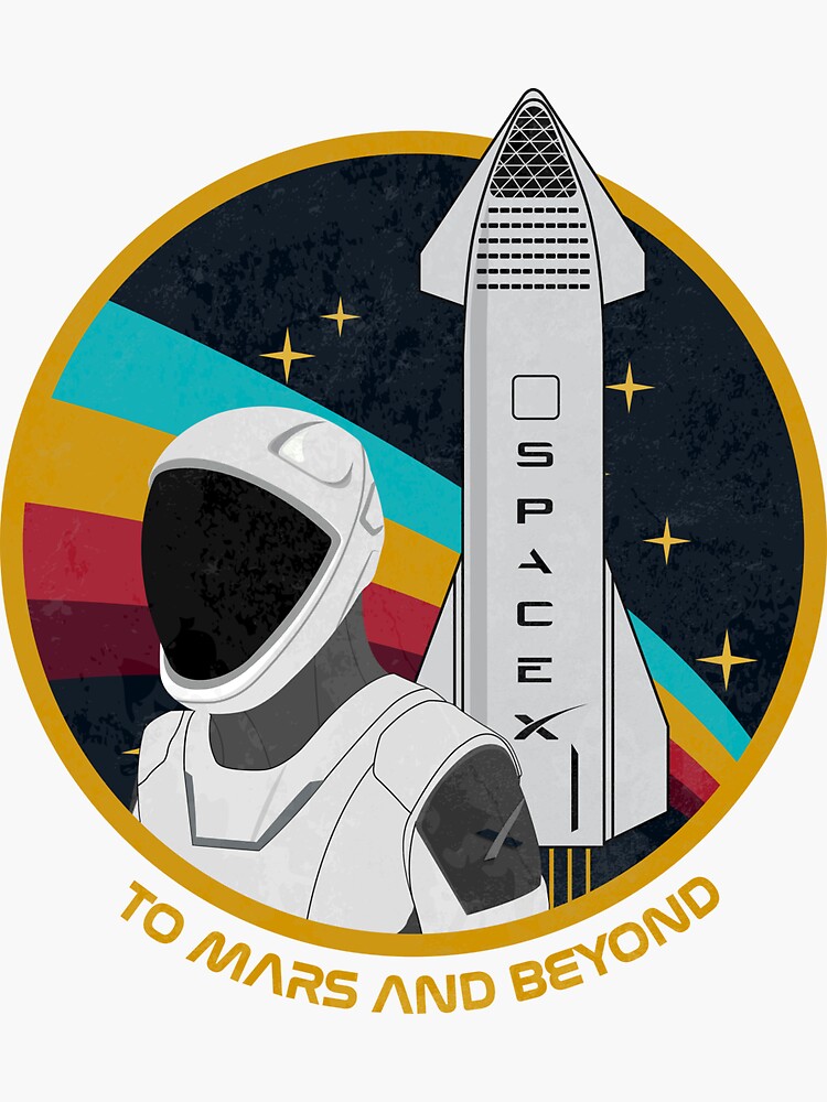 "Spacex vintage emblem" Sticker for Sale by arthook | Redbubble