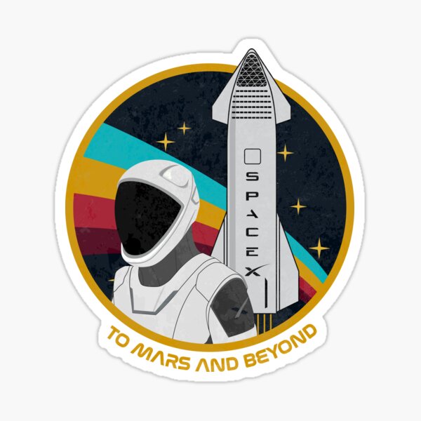 "Spacex vintage emblem" Sticker for Sale by arthook | Redbubble