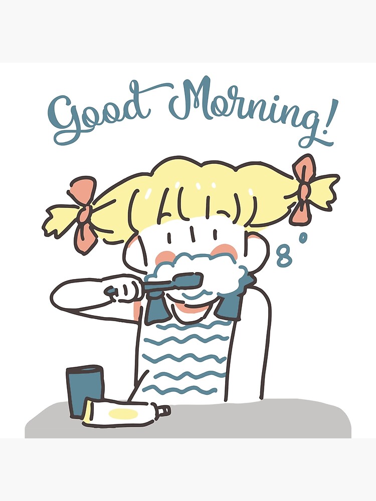 "Good Morning - Brushing Teeth" Poster for Sale by ColorBoxes | Redbubble