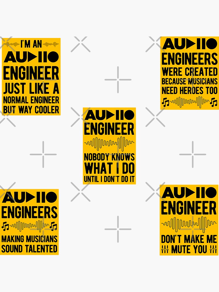 " Sticker Funny Audio Engineer" Sticker by artworkbyrihen | Redbubble