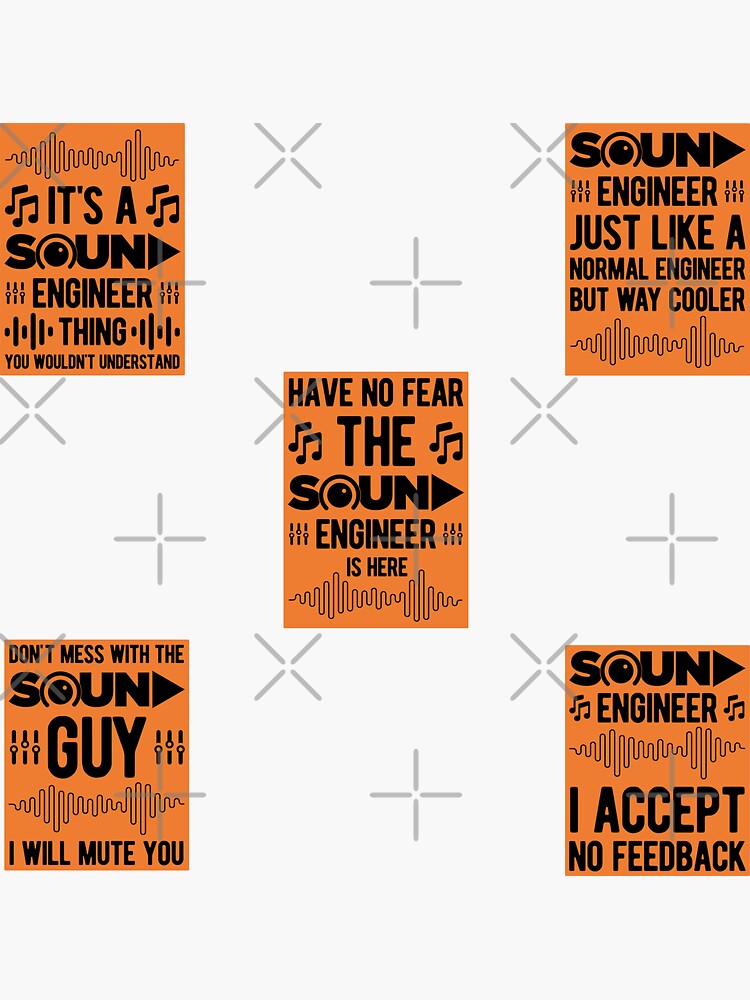 "Sticker Pack Funny Sound Engineer" Sticker by artworkbyrihen | Redbubble
