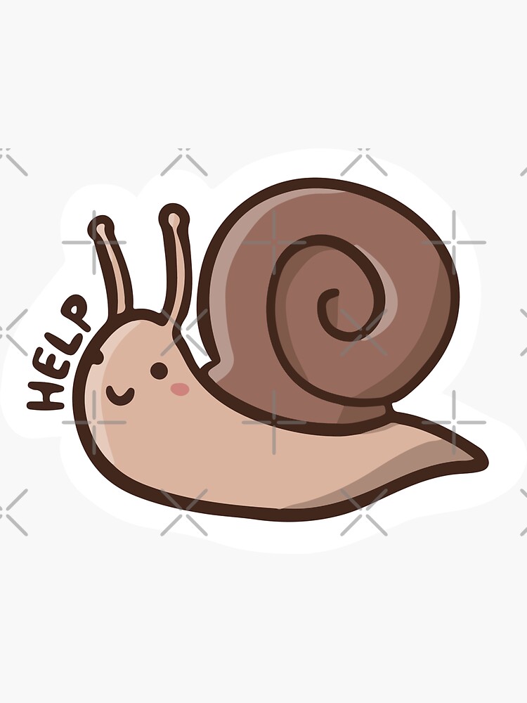 "Snail Help" Sticker by helpillust | Redbubble