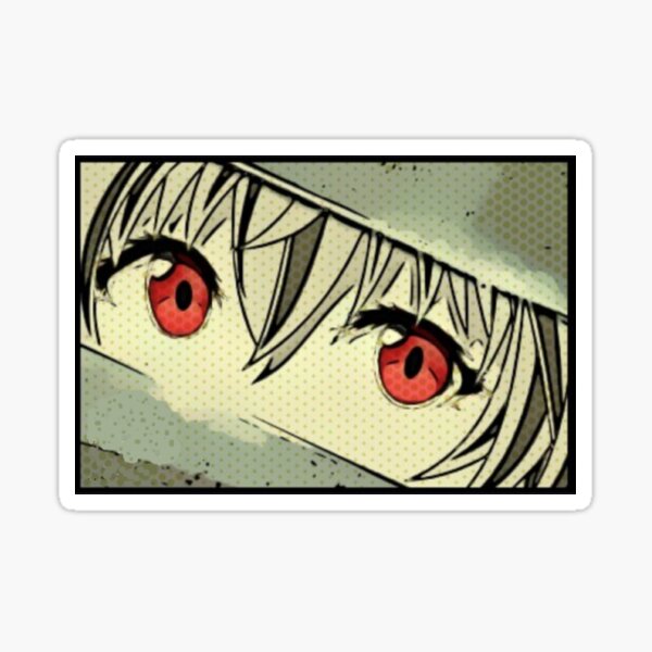 "Anime girl with red eyes" Sticker by SawkeNFT | Redbubble