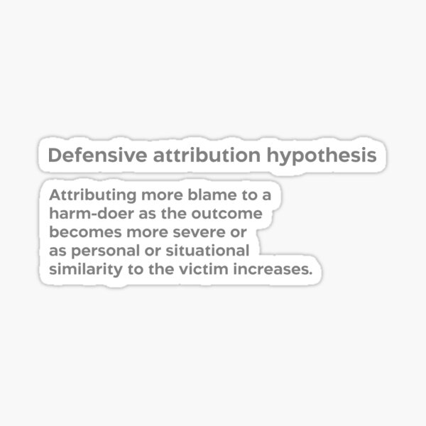 "Defensive attribution hypothesis grey" Sticker for Sale by EdimQuotes ...