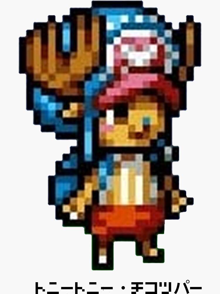 Pegatina «Pixel art de una pieza: tony tony chopper» de KDmc | Redbubble