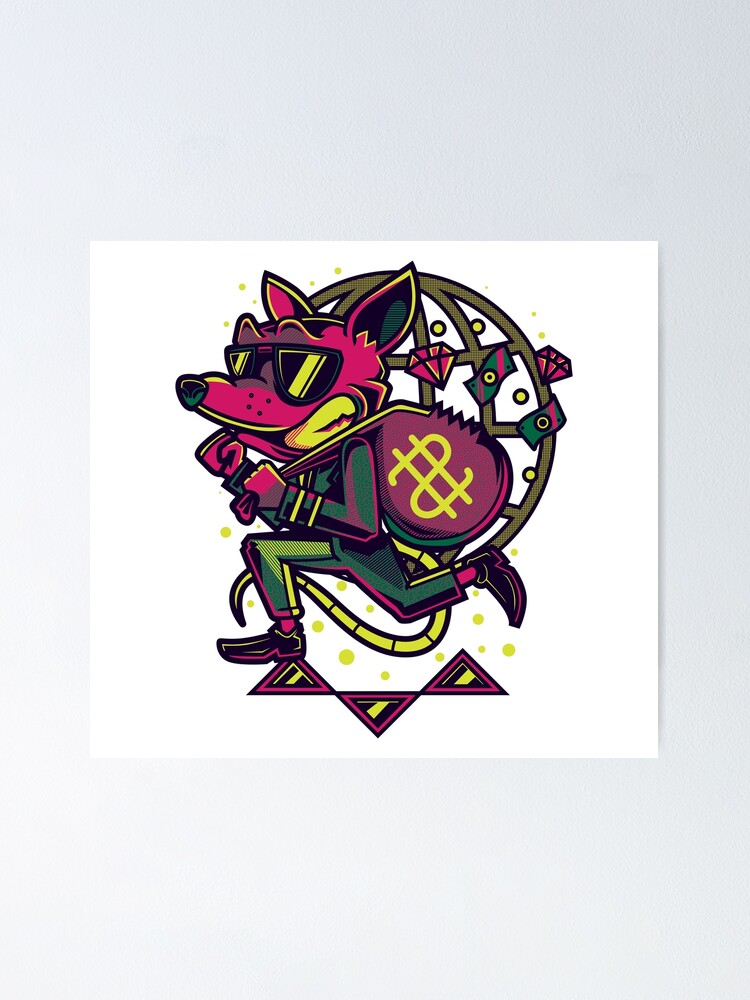 "Cartoon Thief Rat" Poster for Sale by Milkygmail | Redbubble