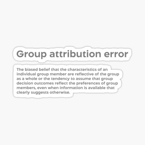 "Group attribution error grey" Sticker by EdimQuotes | Redbubble
