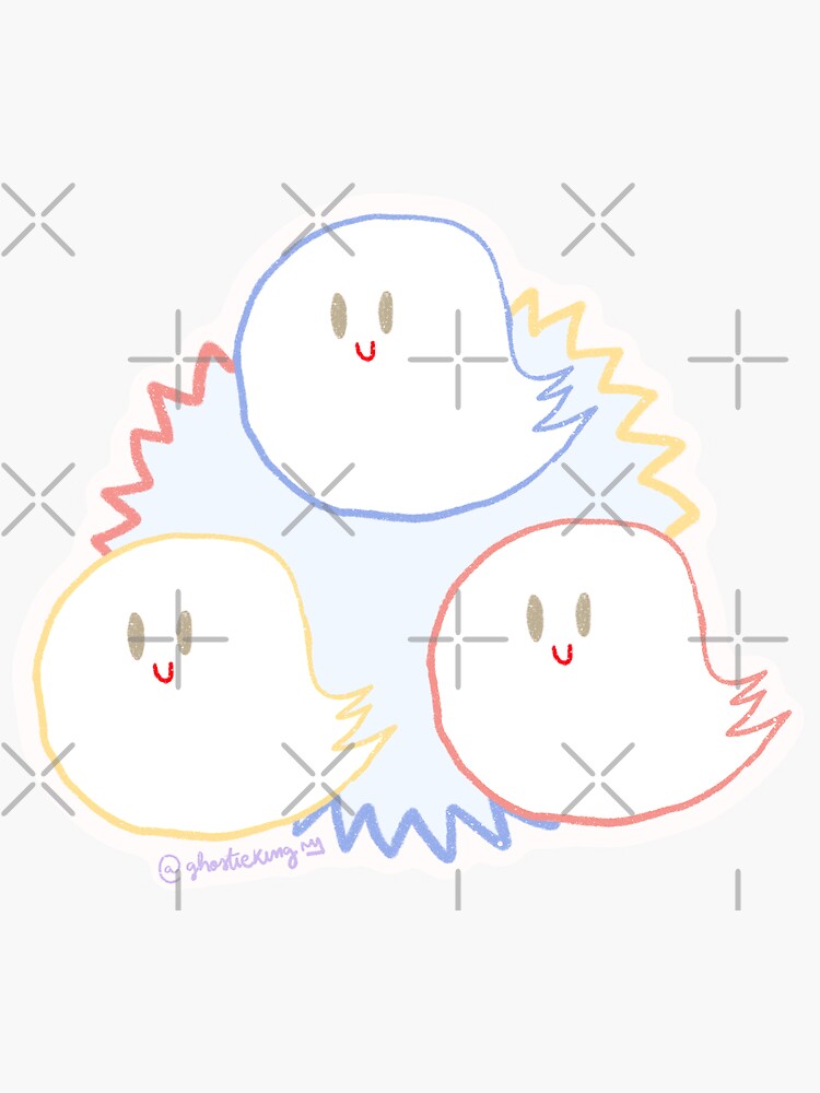 "Friendly Ghosts " Sticker by ghostieking | Redbubble