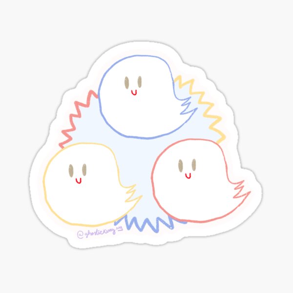 "Friendly Ghosts " Sticker by ghostieking | Redbubble