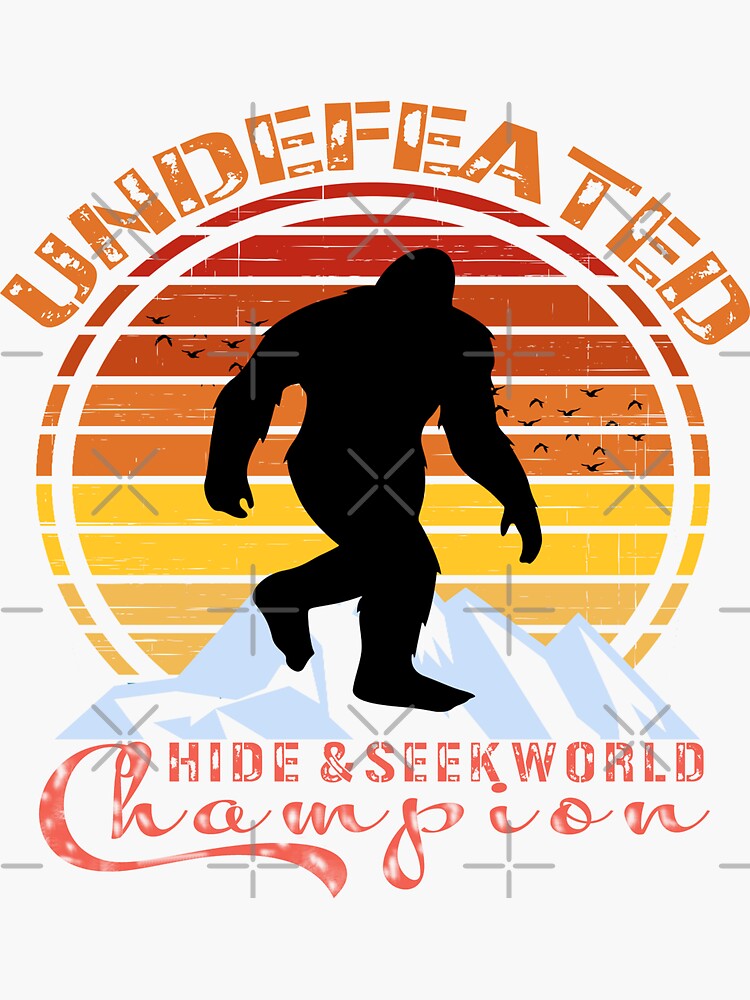 "Bigfoot Hide & Seek World Champion Retro" Sticker by Davidpy | Redbubble