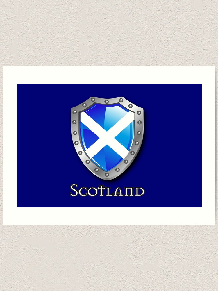 "Scotland Saltire Shield" Art Print for Sale by eyemac24 | Redbubble
